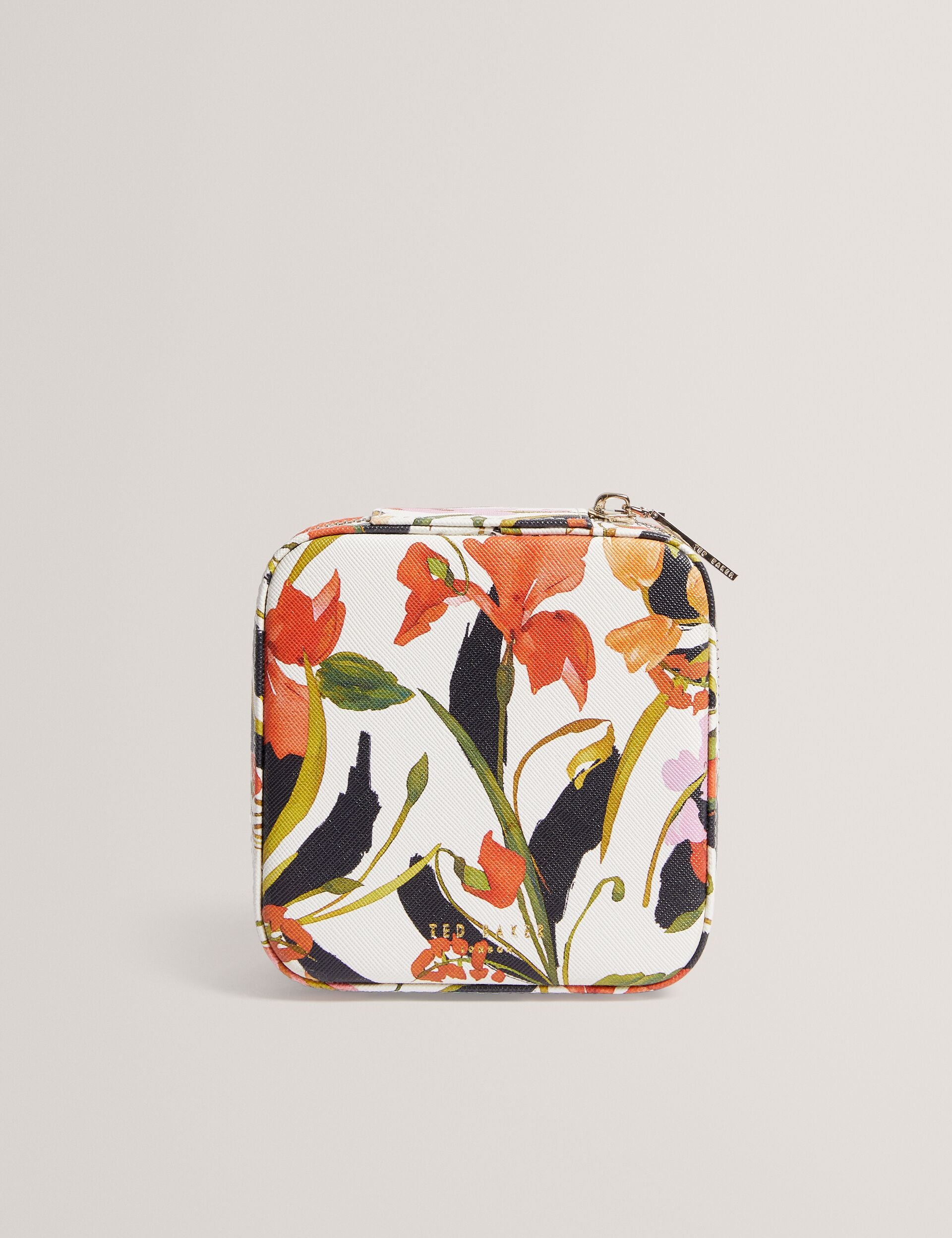 EDWI - Floral Print PU Travel Jewellery Case