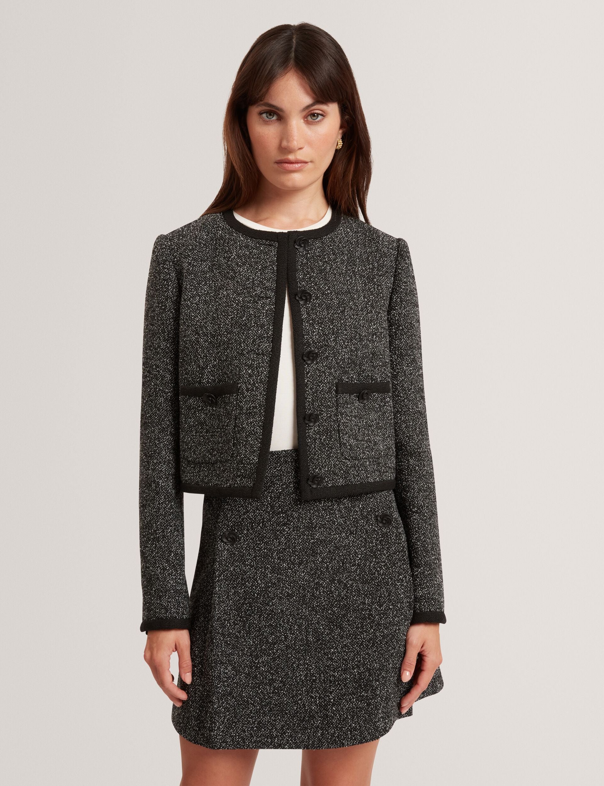 EKAA Boucle Tailored Cropped Boxy Jacket