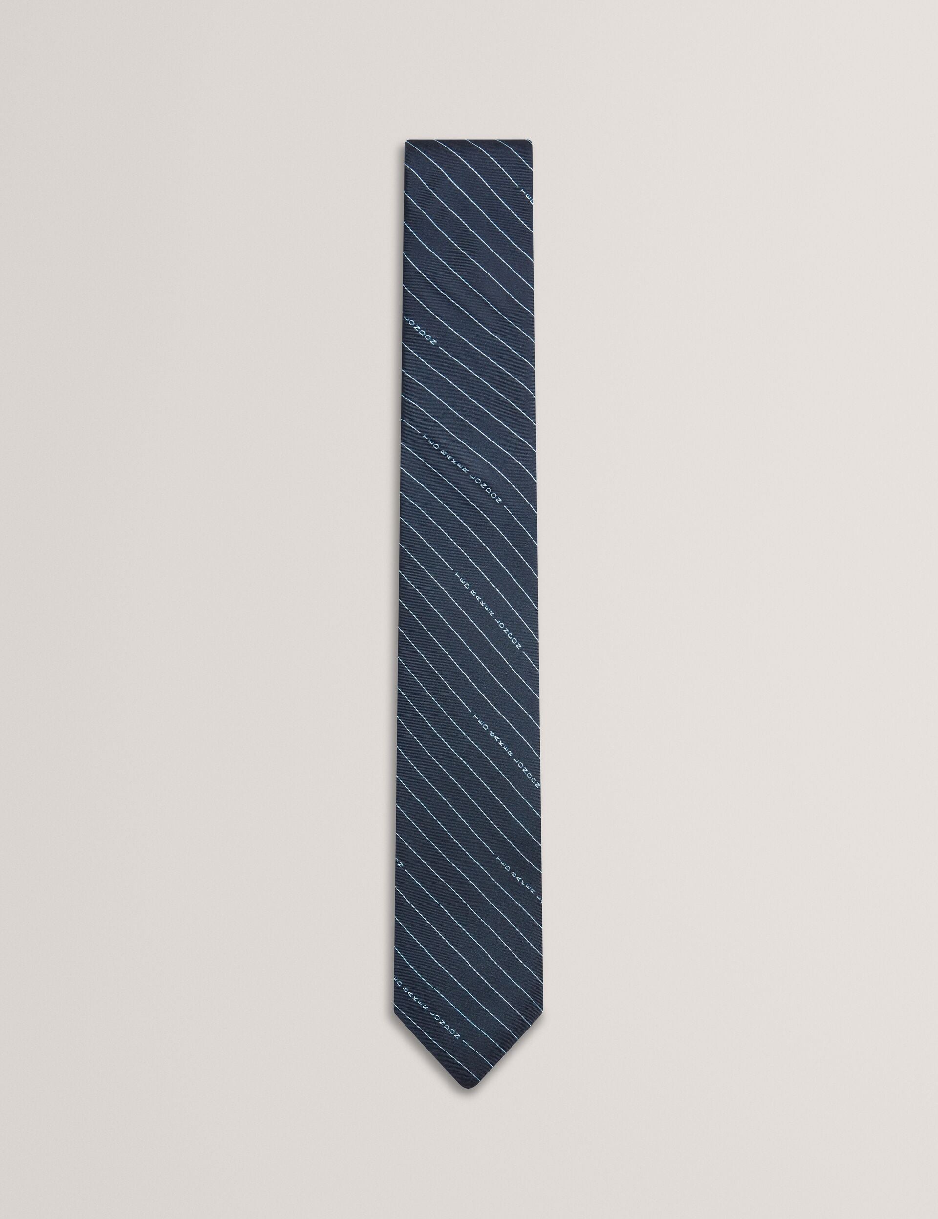 OCTAVIO Logo Pinstripe Woven Silk Tie