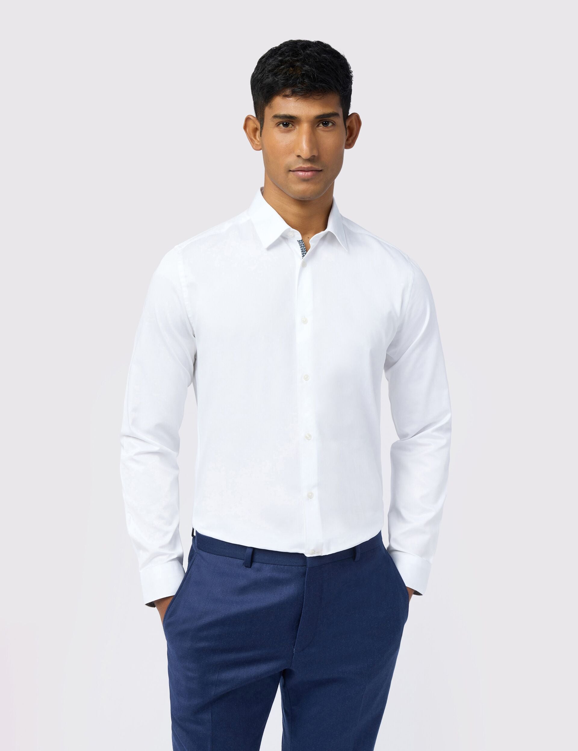 EMILE Sateen Stretch Cotton Slim Fit Shirt