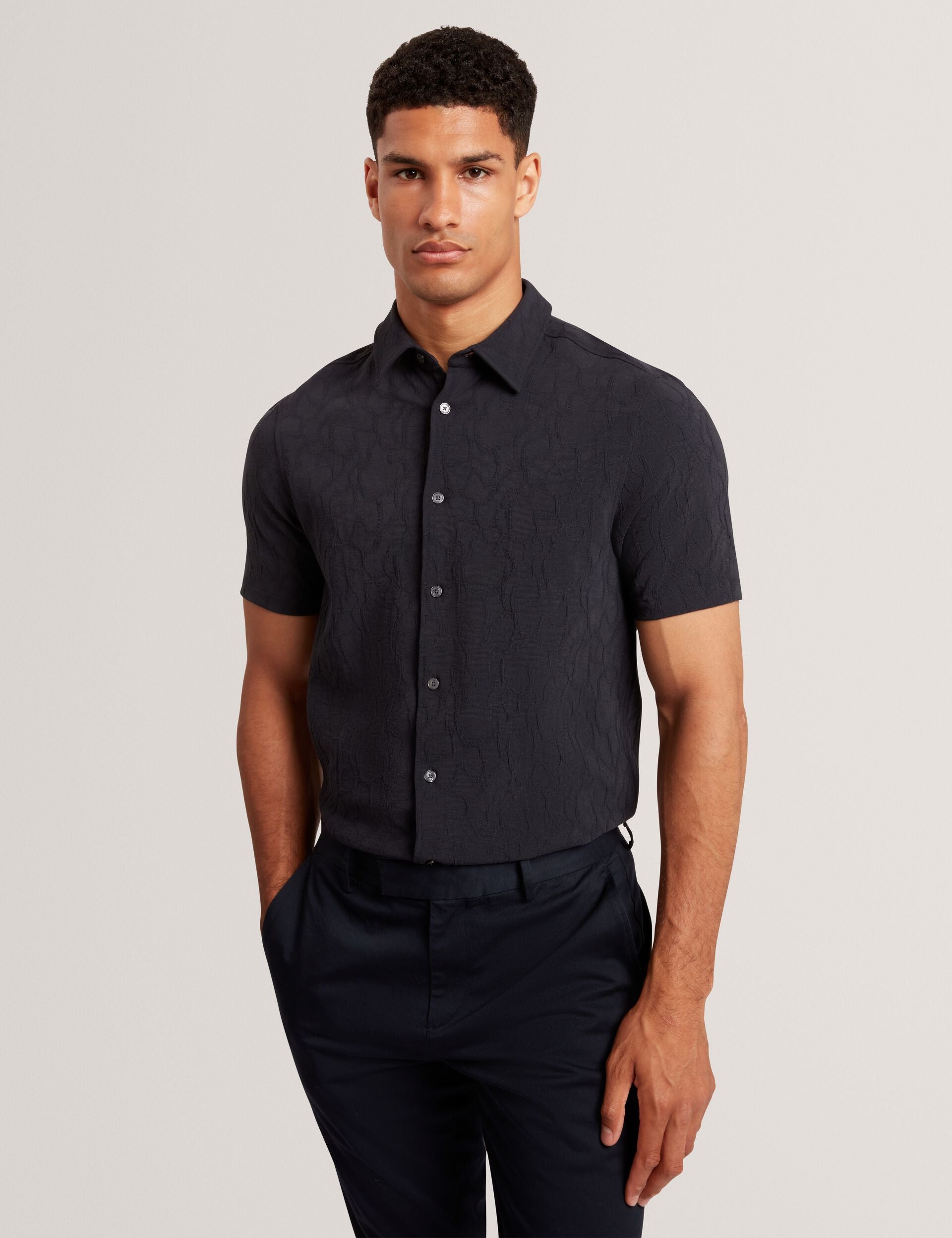 CHIPI Relaxed Fit Jacquard Texture Shirt