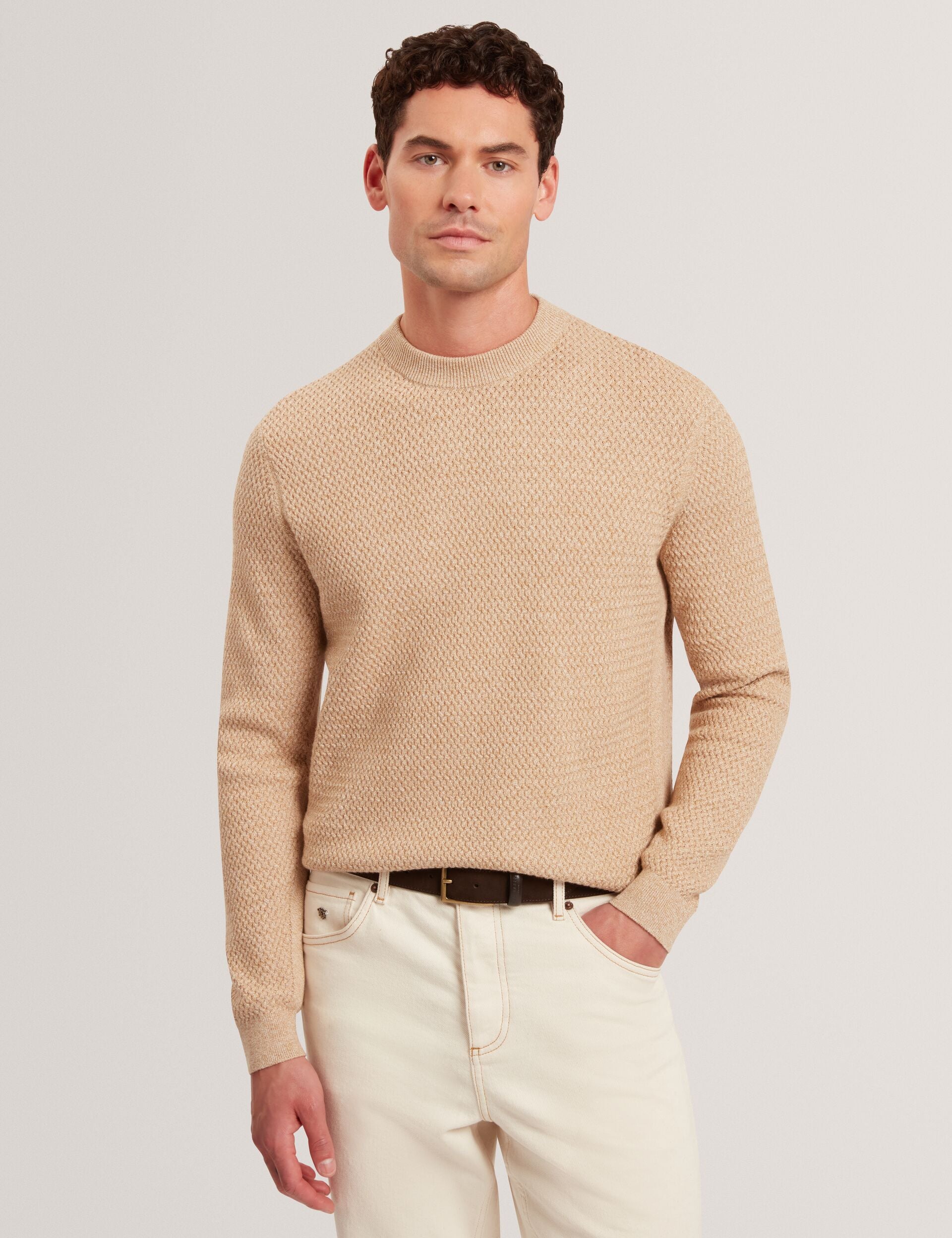 MONYA Textured Stitch Marled Knit Jumper