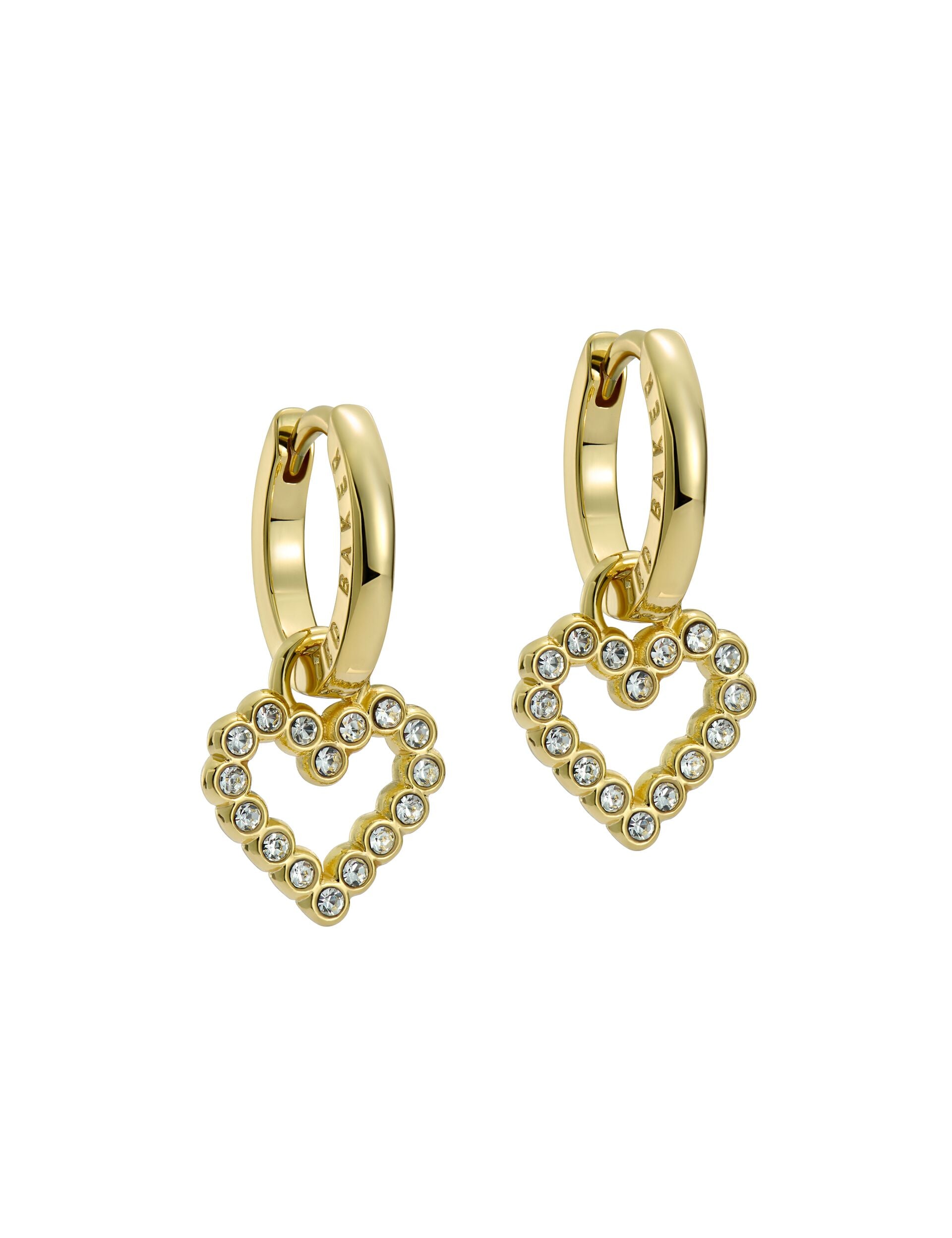 AMORA - Crystal Open Heart Huggie Earrings